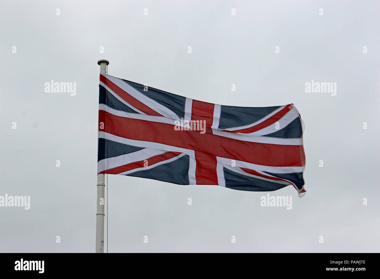 Union jack flag fluttering hi-res stock photography and images - Alamy
