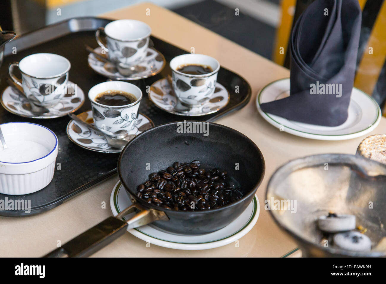 table service of an Ethiopian Coffee Service Stock Photo - Alamy