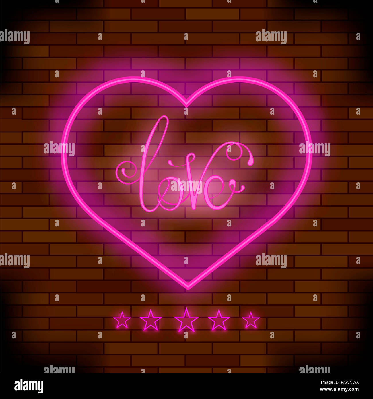 Pink Neon Love Sign Stock Photo - Alamy