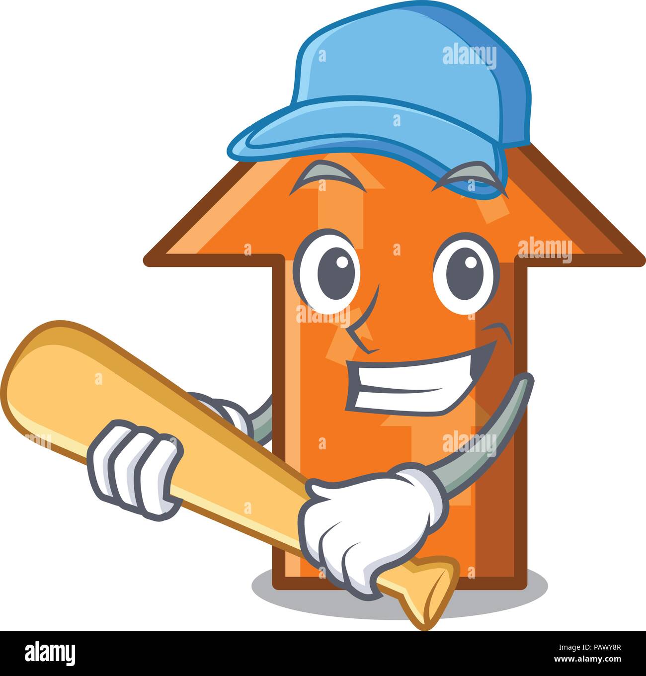 Playing baseball arrow character cartoon style Stock Vector Image & Art ...