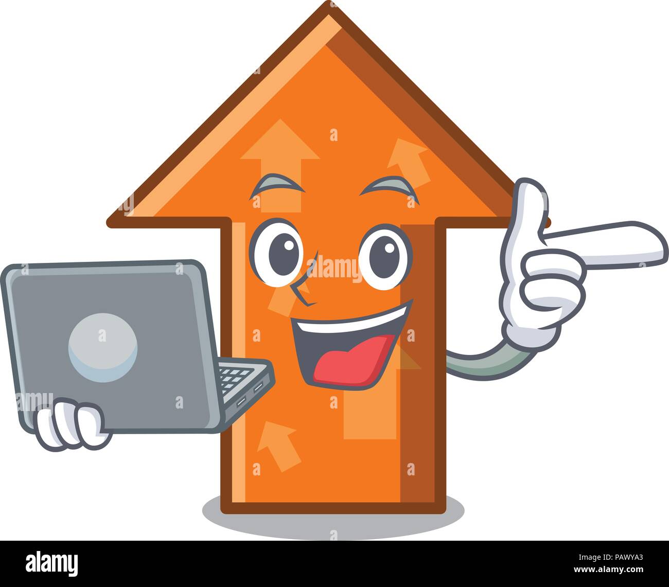 With laptop arrow character cartoon style Stock Vector Image & Art - Alamy