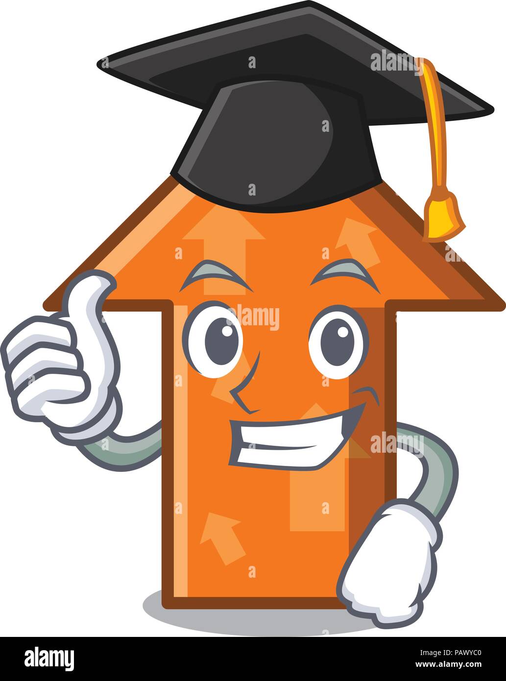 Graduation arrow character cartoon style Stock Vector Image & Art - Alamy