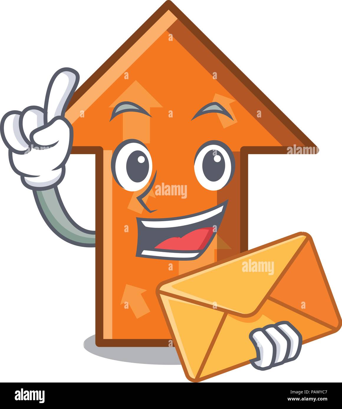 Cartoon character mail pointing hi-res stock photography and images - Alamy
