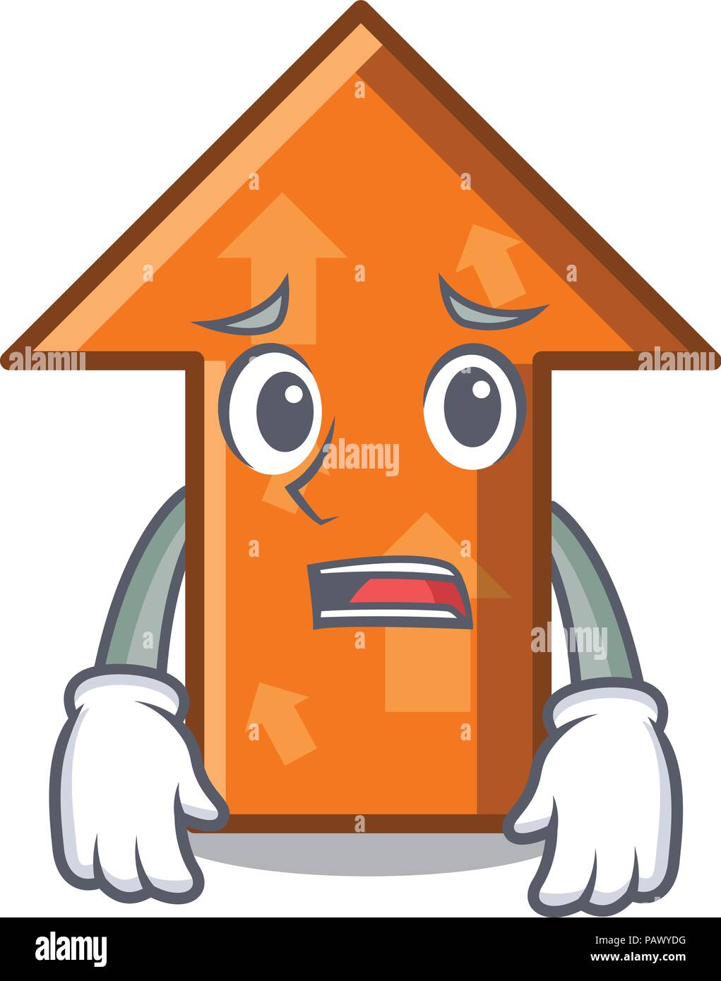 Afraid arrow mascot cartoon style Stock Vector Image & Art - Alamy