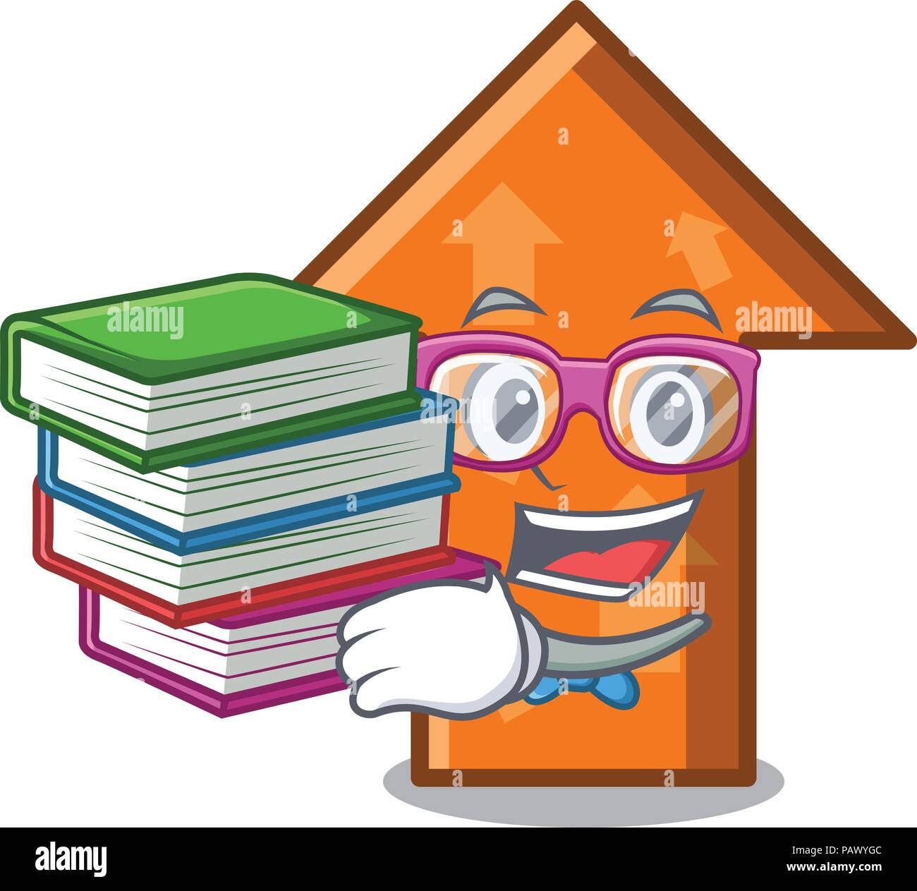 Student with book arrow mascot cartoon style Stock Vector Image & Art ...