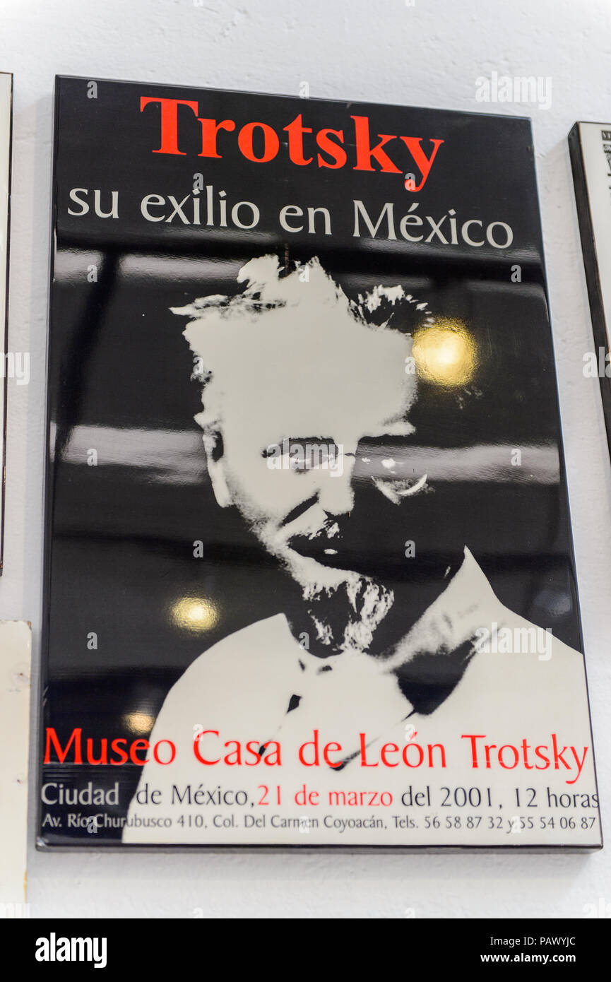 COYOACAN, MEXICO - OCT 28, 2016: Politic papers in the Leon Trotsky ...