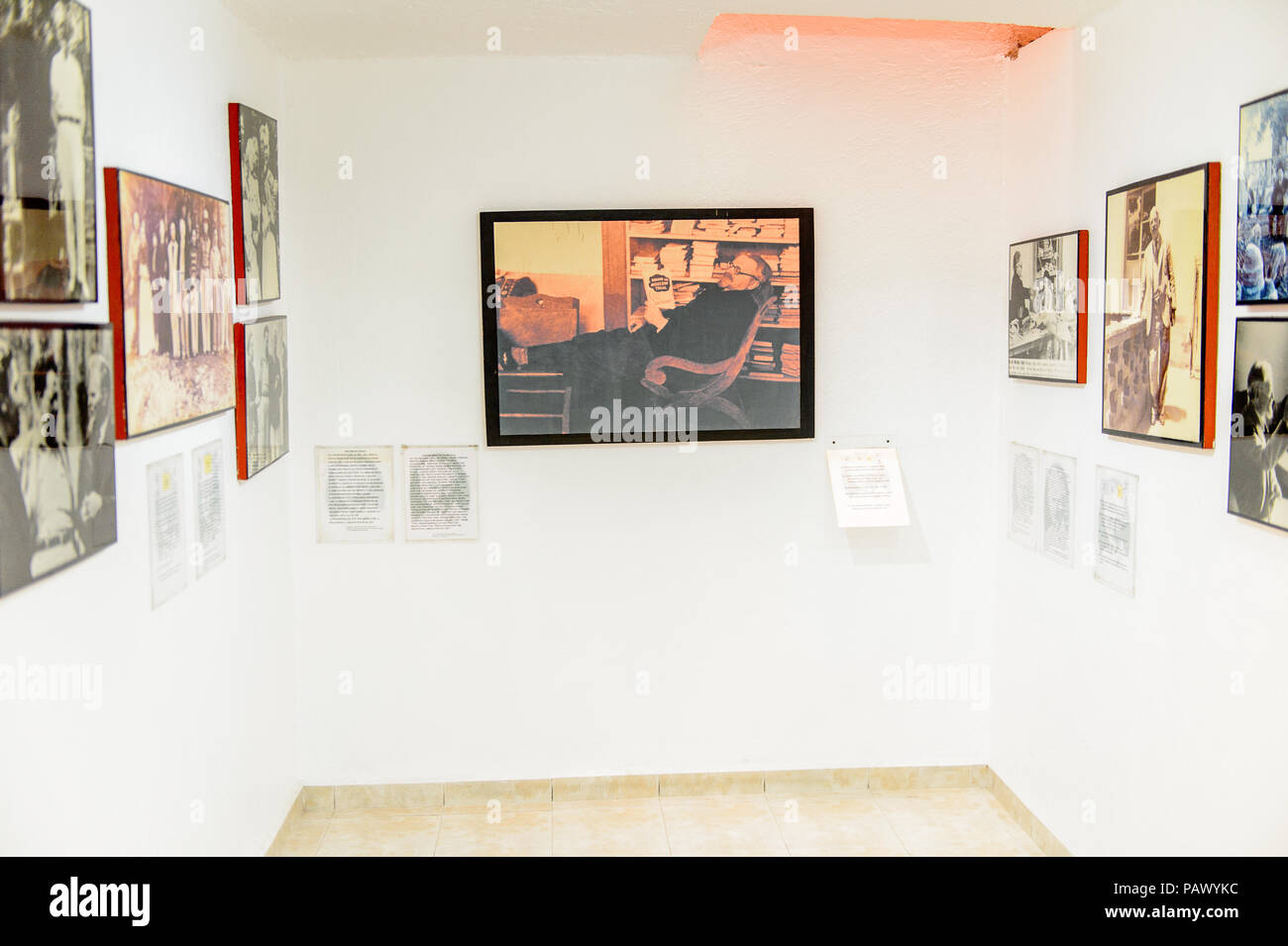COYOACAN, MEXICO - OCT 28, 2016: Politic papers in the Leon Trotsky ...