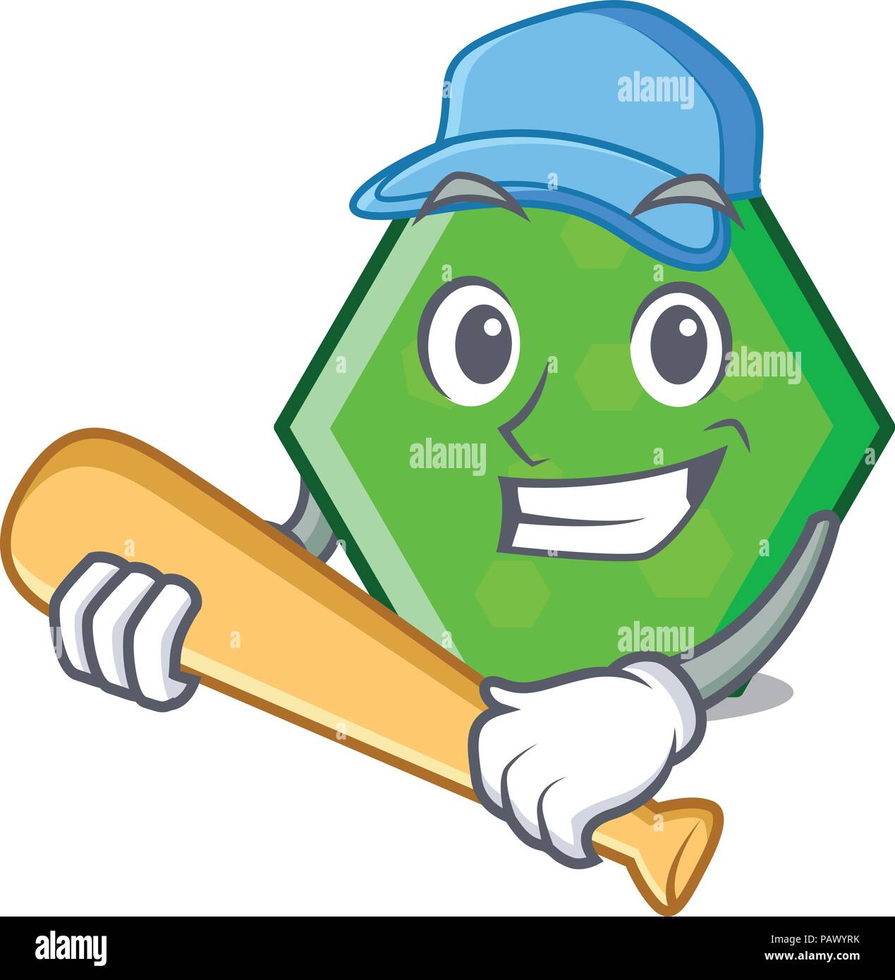 Playing baseball octagon character cartoon style Stock Vector Image ...