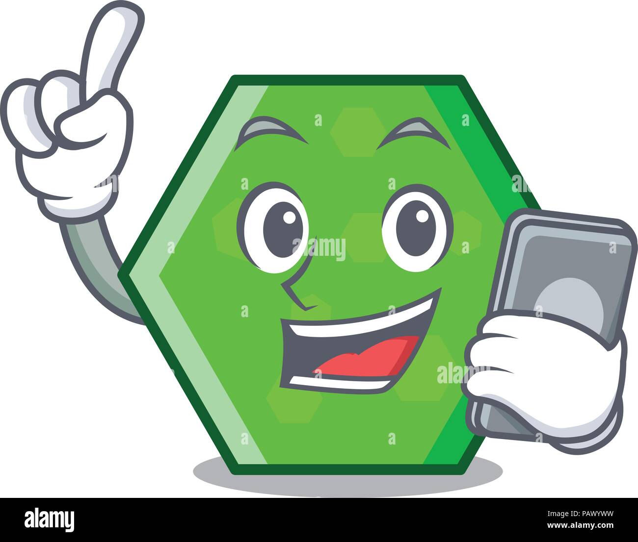 With phone octagon character cartoon style Stock Vector Image & Art - Alamy