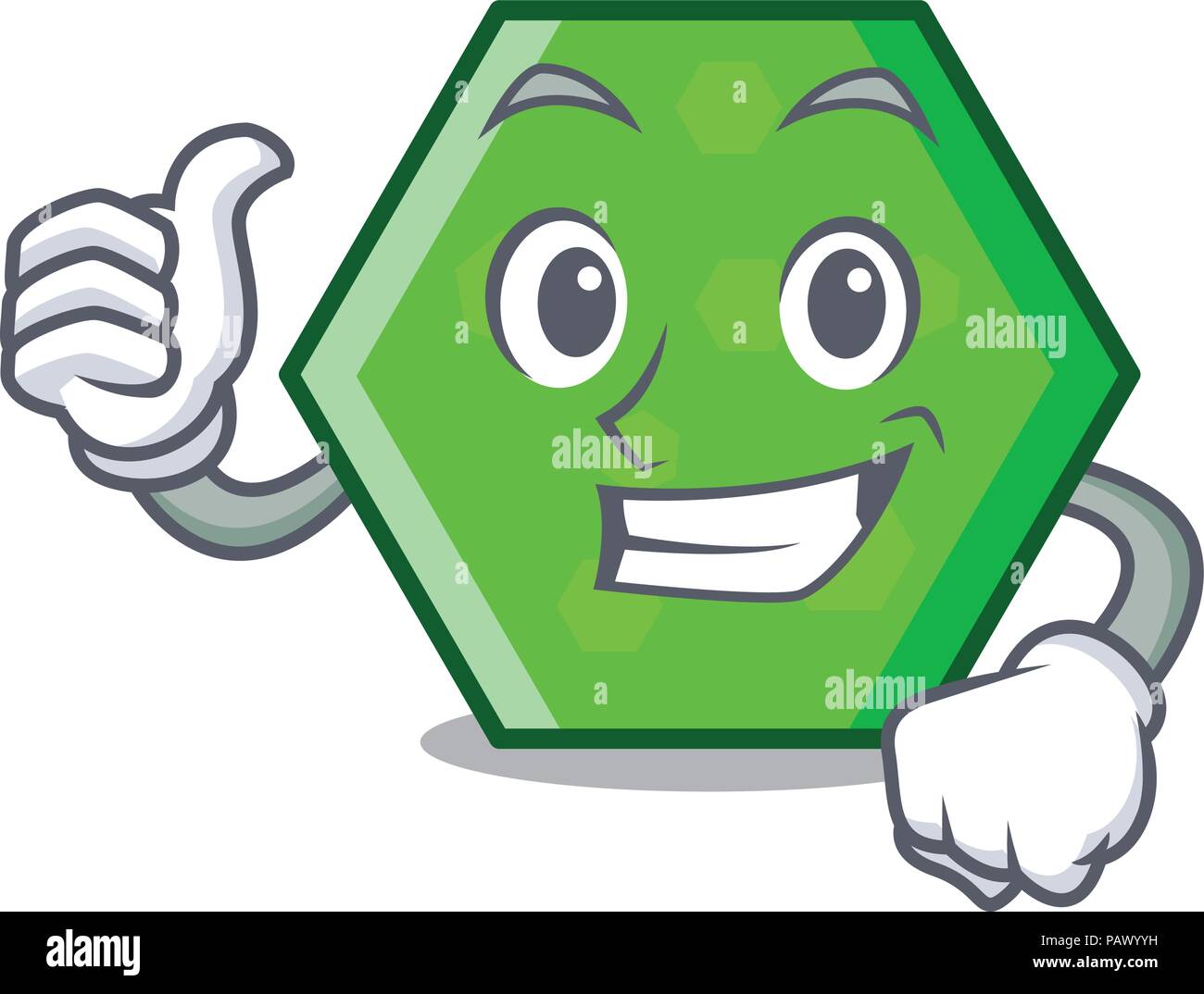Thumbs up octagon character cartoon style Stock Vector Image & Art - Alamy