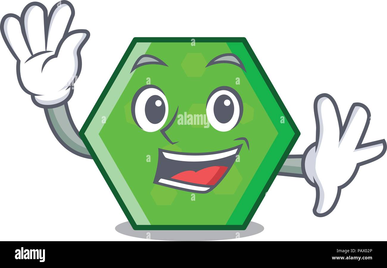 Waving octagon character cartoon style Stock Vector Image & Art - Alamy