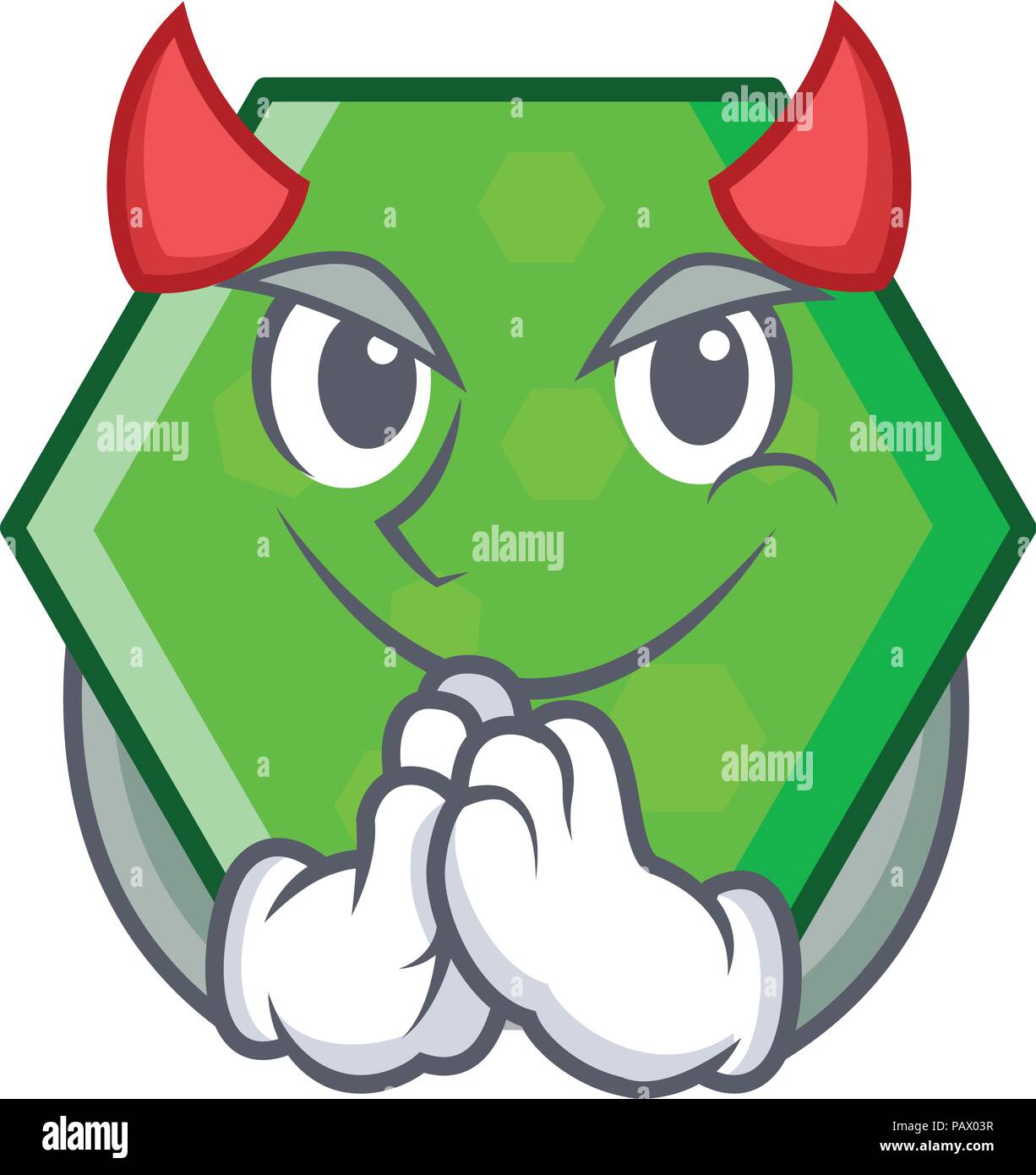 Devil octagon mascot cartoon style Stock Vector Image & Art - Alamy