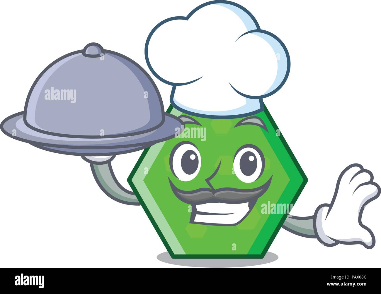 Chef with food octagon mascot cartoon style Stock Vector Image & Art ...