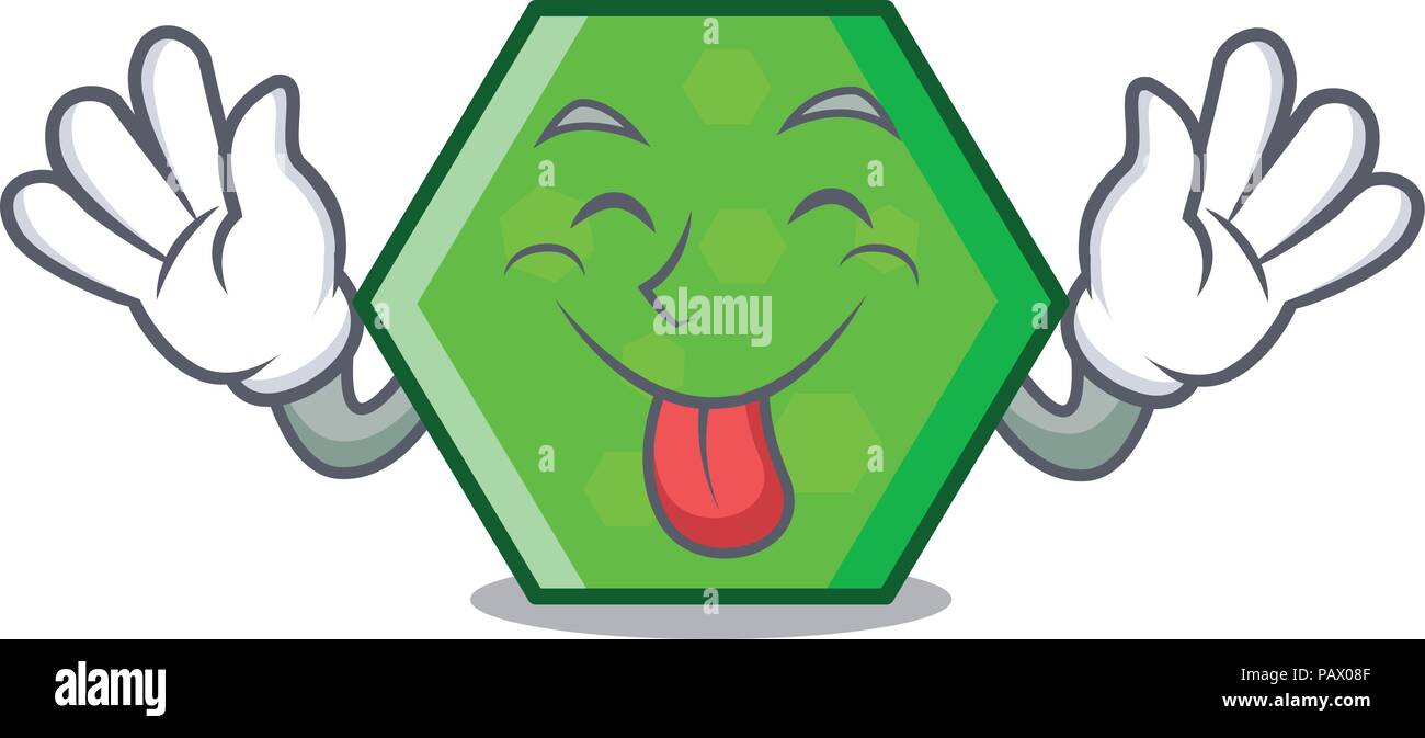 Tongue out octagon mascot cartoon style Stock Vector Image & Art - Alamy