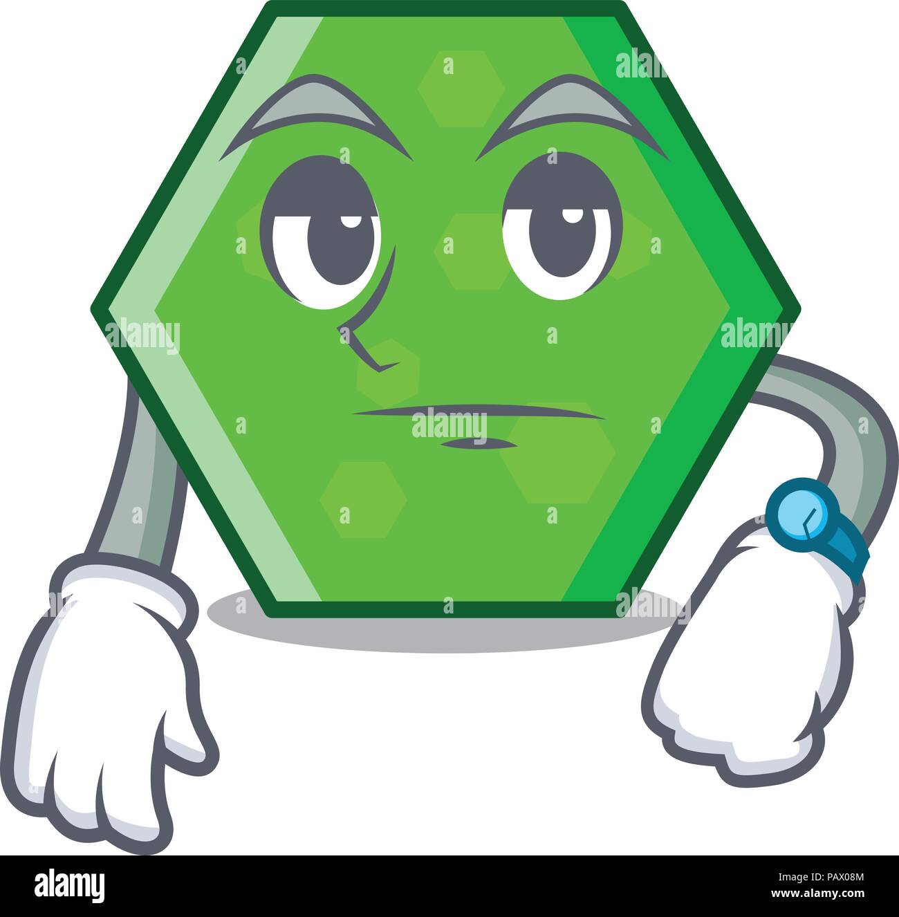 Waiting octagon mascot cartoon style Stock Vector Image & Art - Alamy