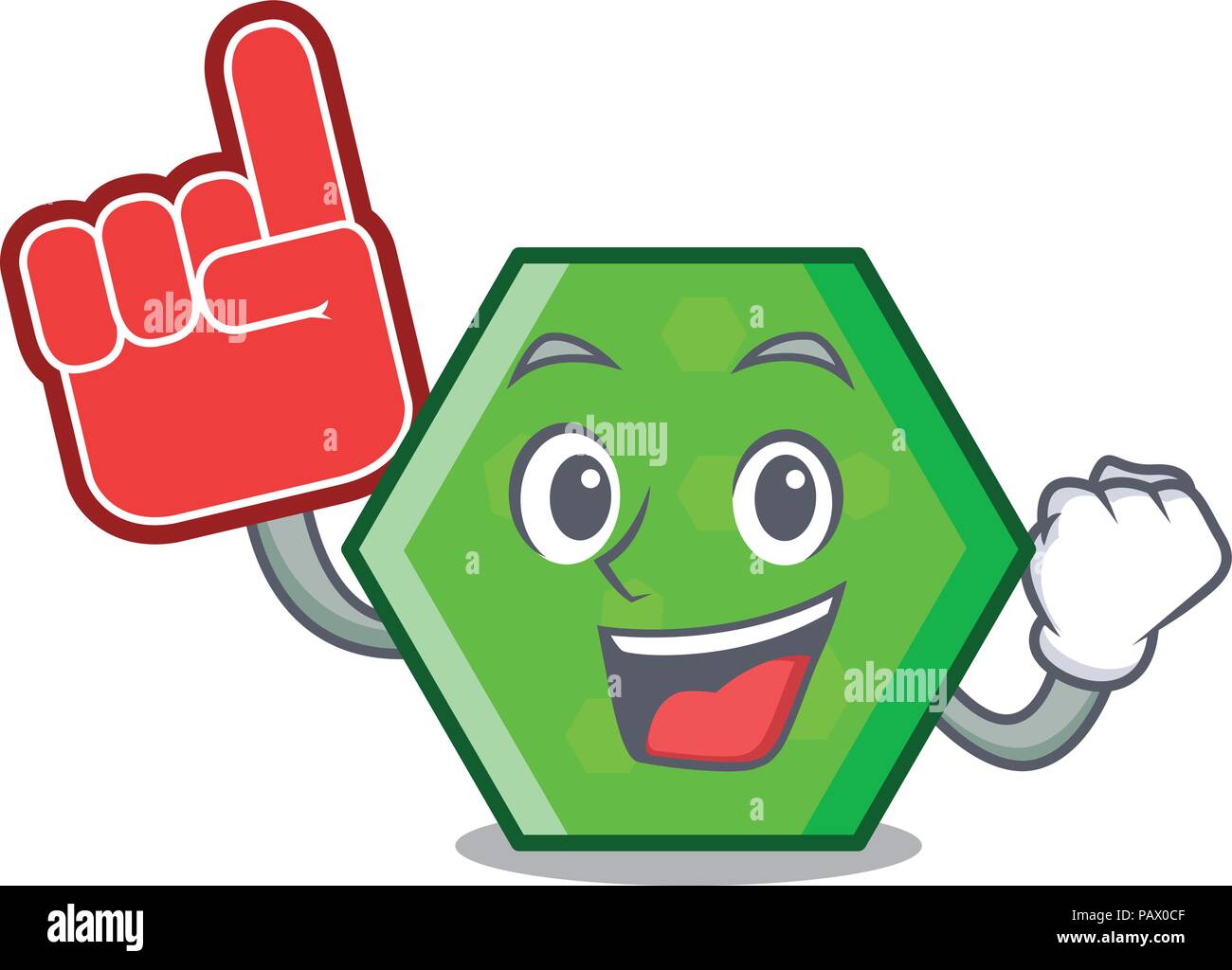 Foam finger octagon mascot cartoon style Stock Vector Image & Art - Alamy