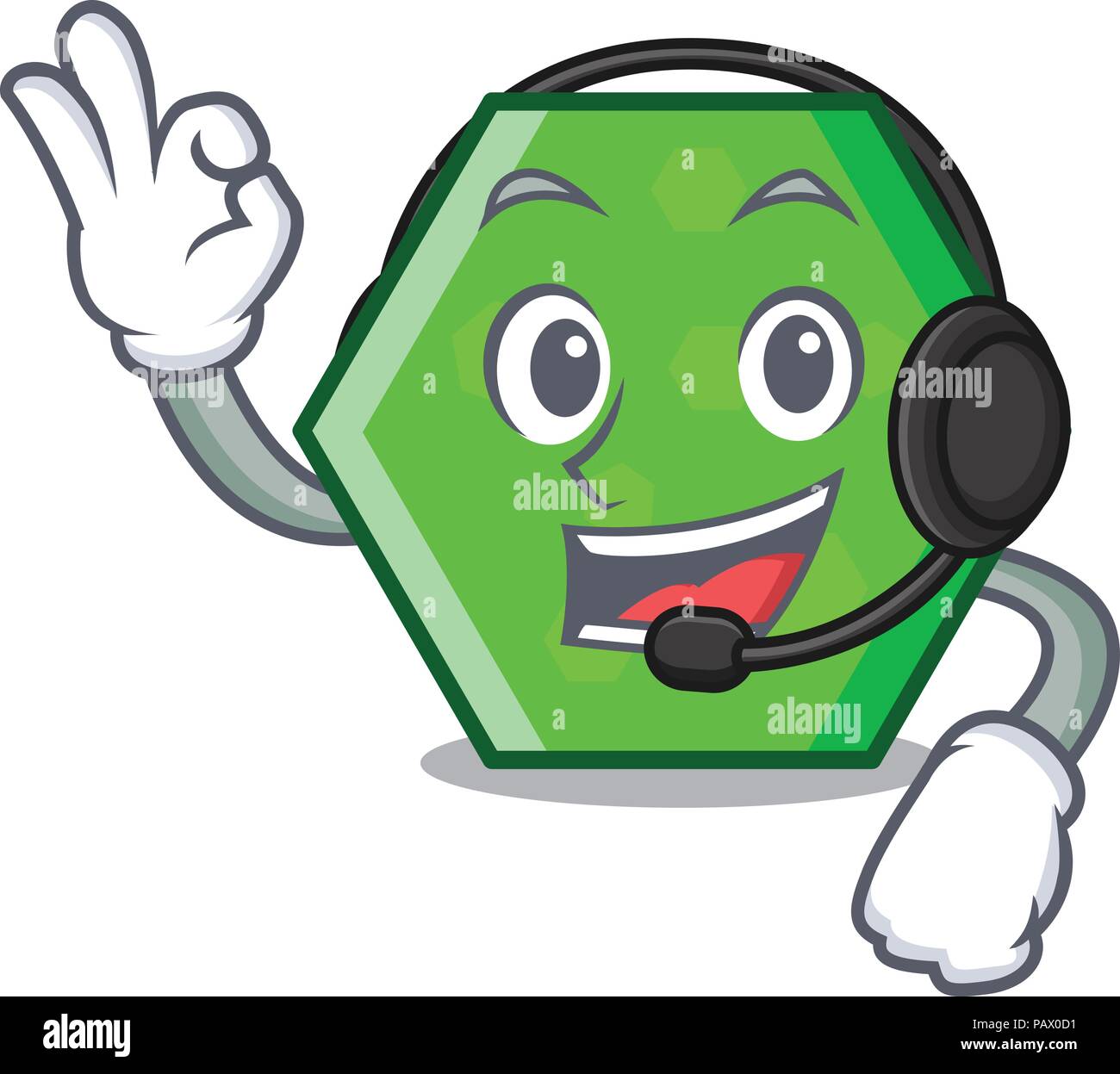 With headphone octagon mascot cartoon style Stock Vector Image & Art ...