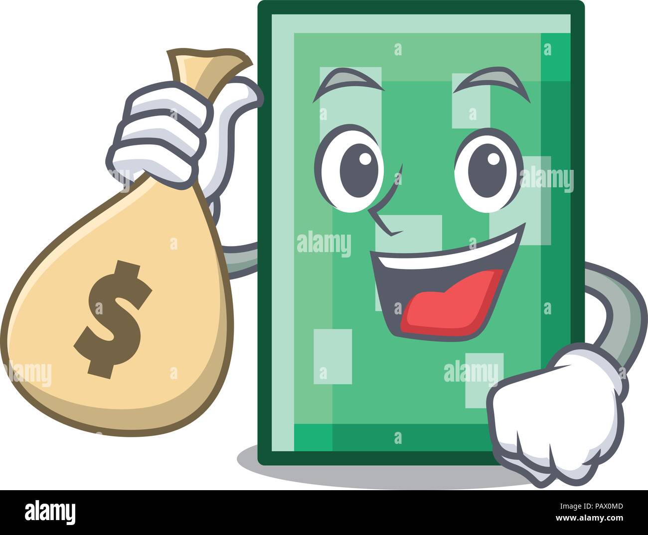 With money bag rectangle character cartoon style Stock Vector Image ...