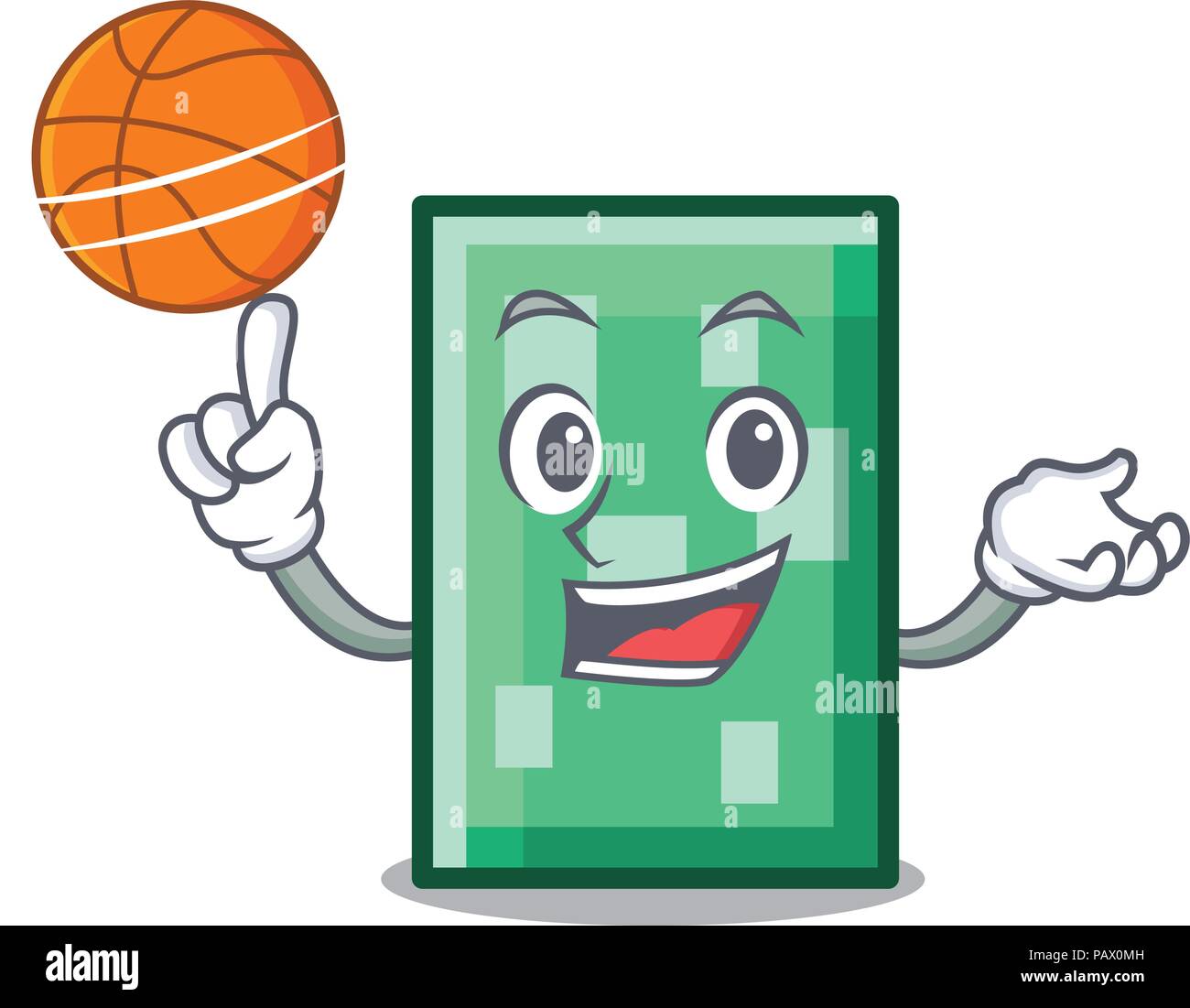 With basketball rectangle character cartoon style Stock Vector Image ...