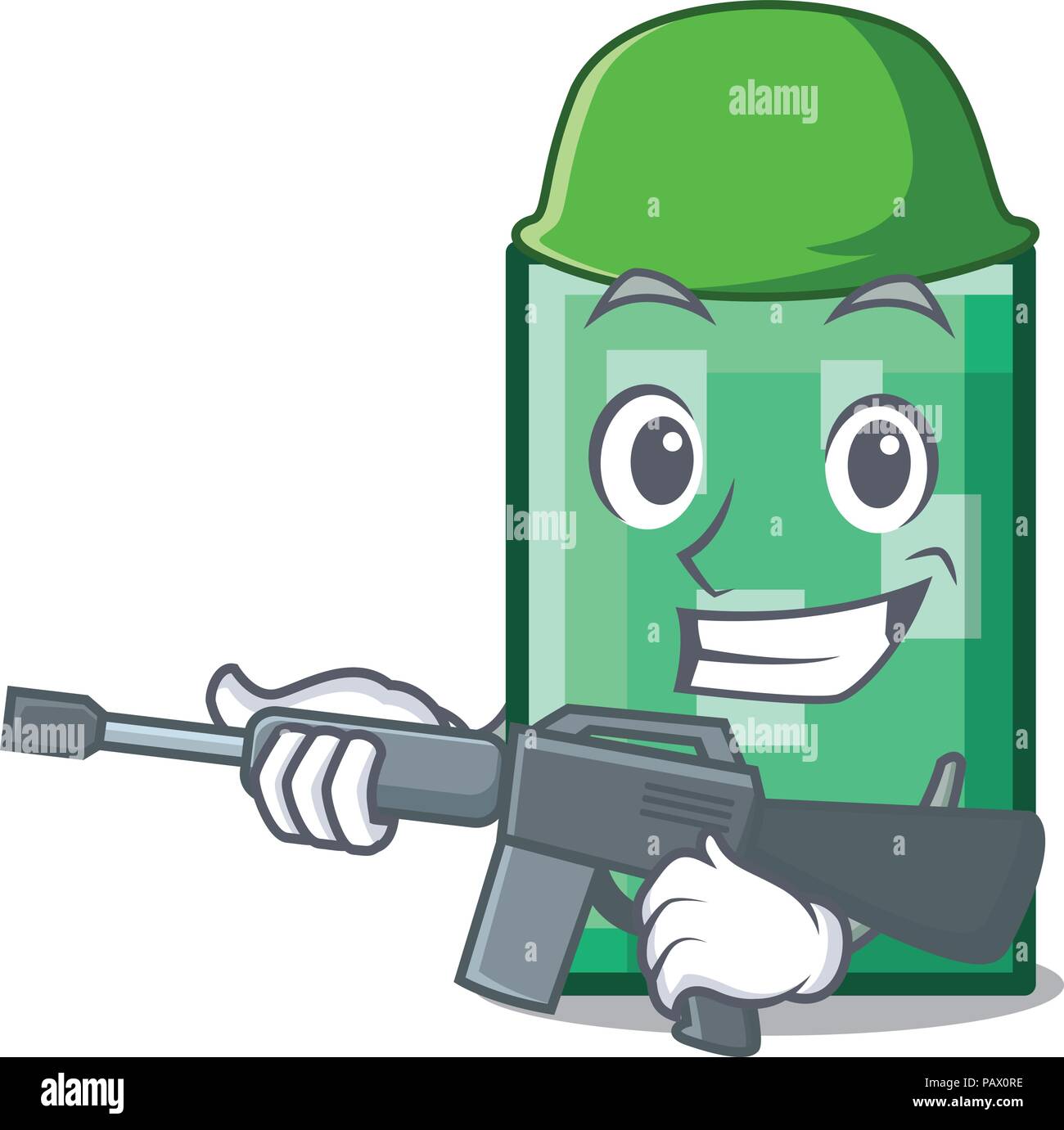 Army rectangle character cartoon style Stock Vector Image & Art - Alamy