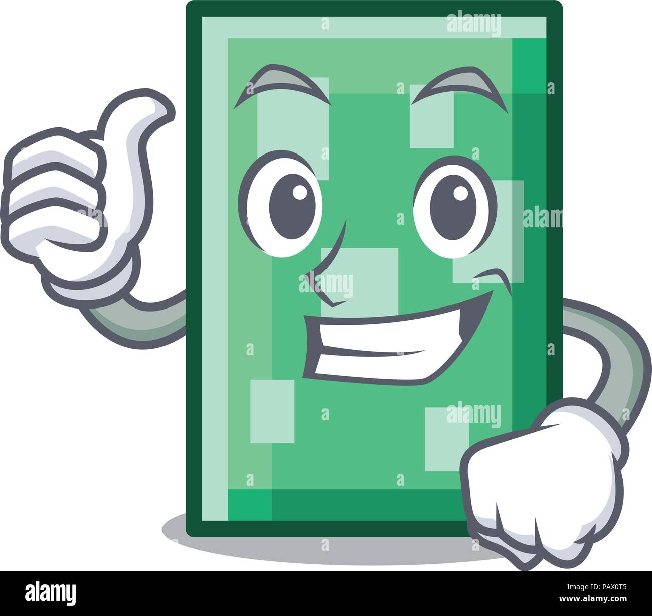 Thumbs up rectangle character cartoon style Stock Vector Image & Art ...