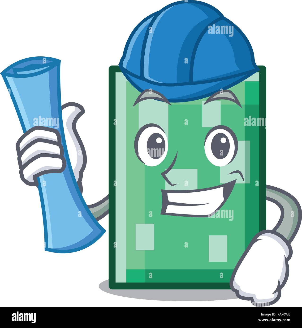 Architect rectangle character cartoon style Stock Vector Image & Art ...