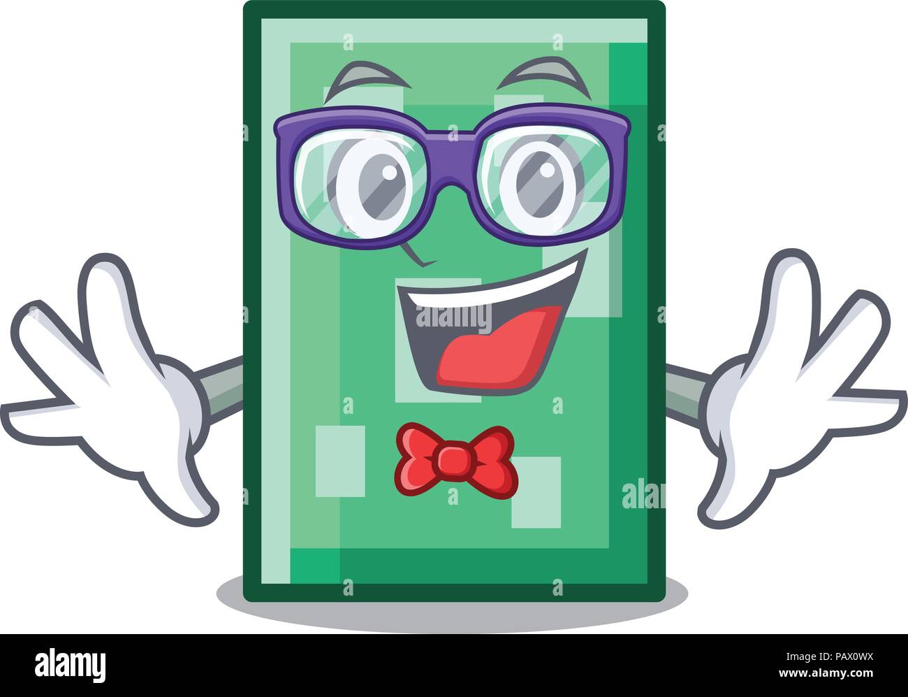 Geek rectangle character cartoon style Stock Vector Image & Art - Alamy
