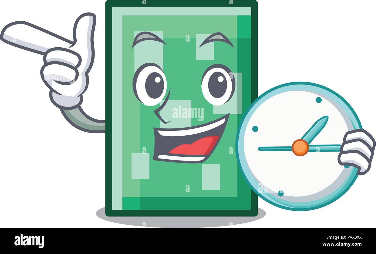 With clock rectangle character cartoon style Stock Vector Image & Art ...