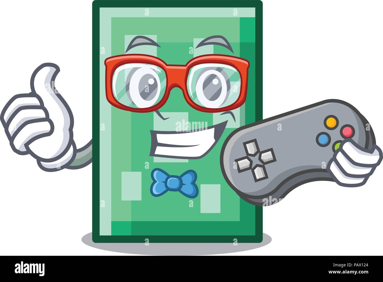 Gamer rectangle mascot cartoon style Stock Vector Image & Art - Alamy