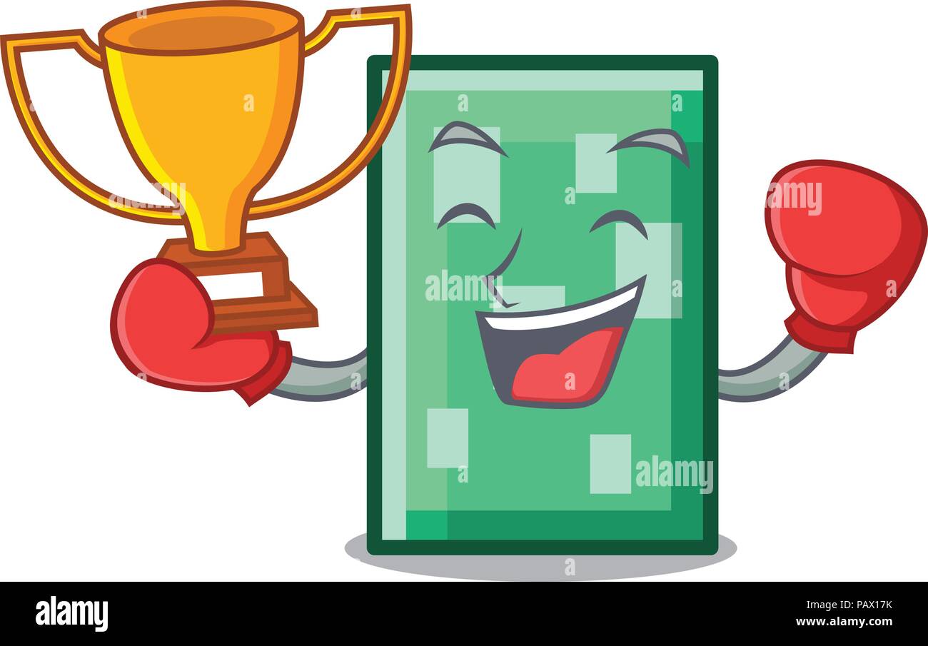 Boxing winner rectangle mascot cartoon style Stock Vector Image & Art ...
