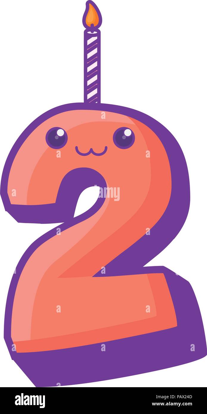 cute birthday number two icon over white background, vector ...