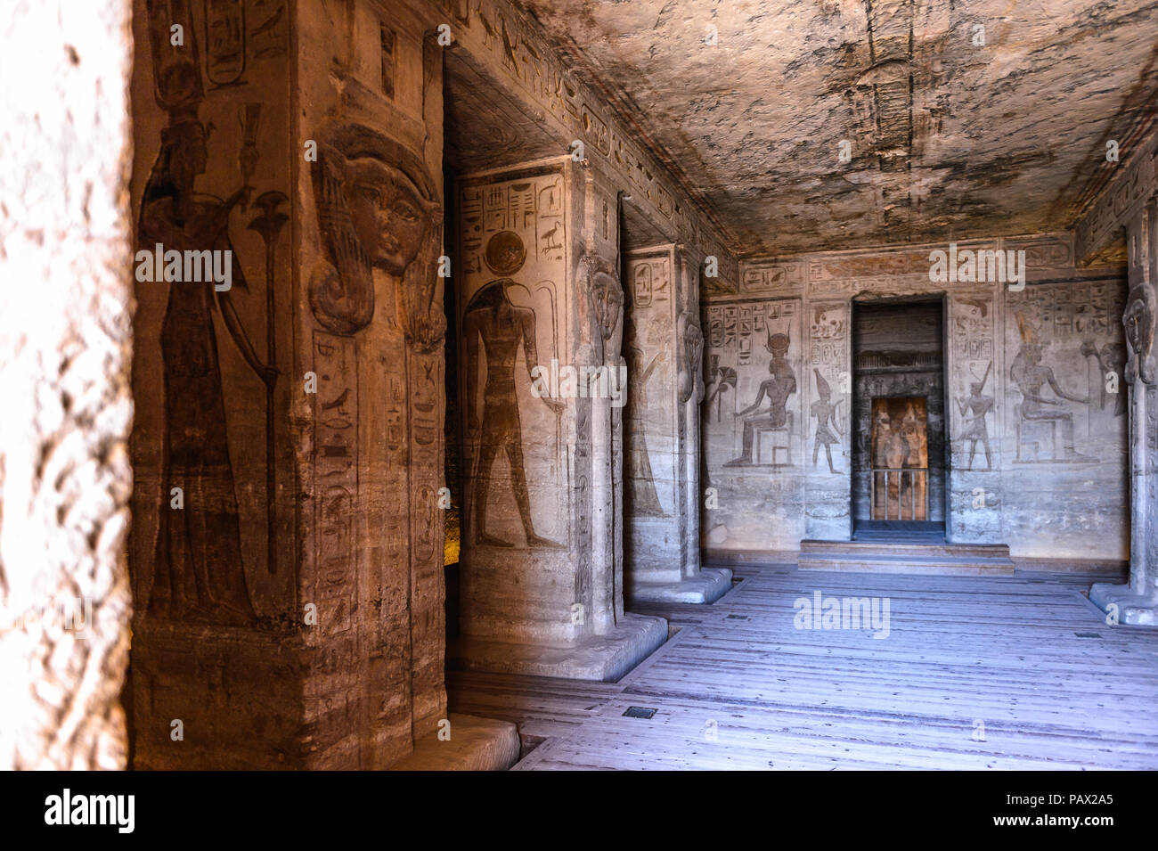 ABU SIMBEL, EGYPT - DEC 3, 2014: Interior of The Great Temple of ...
