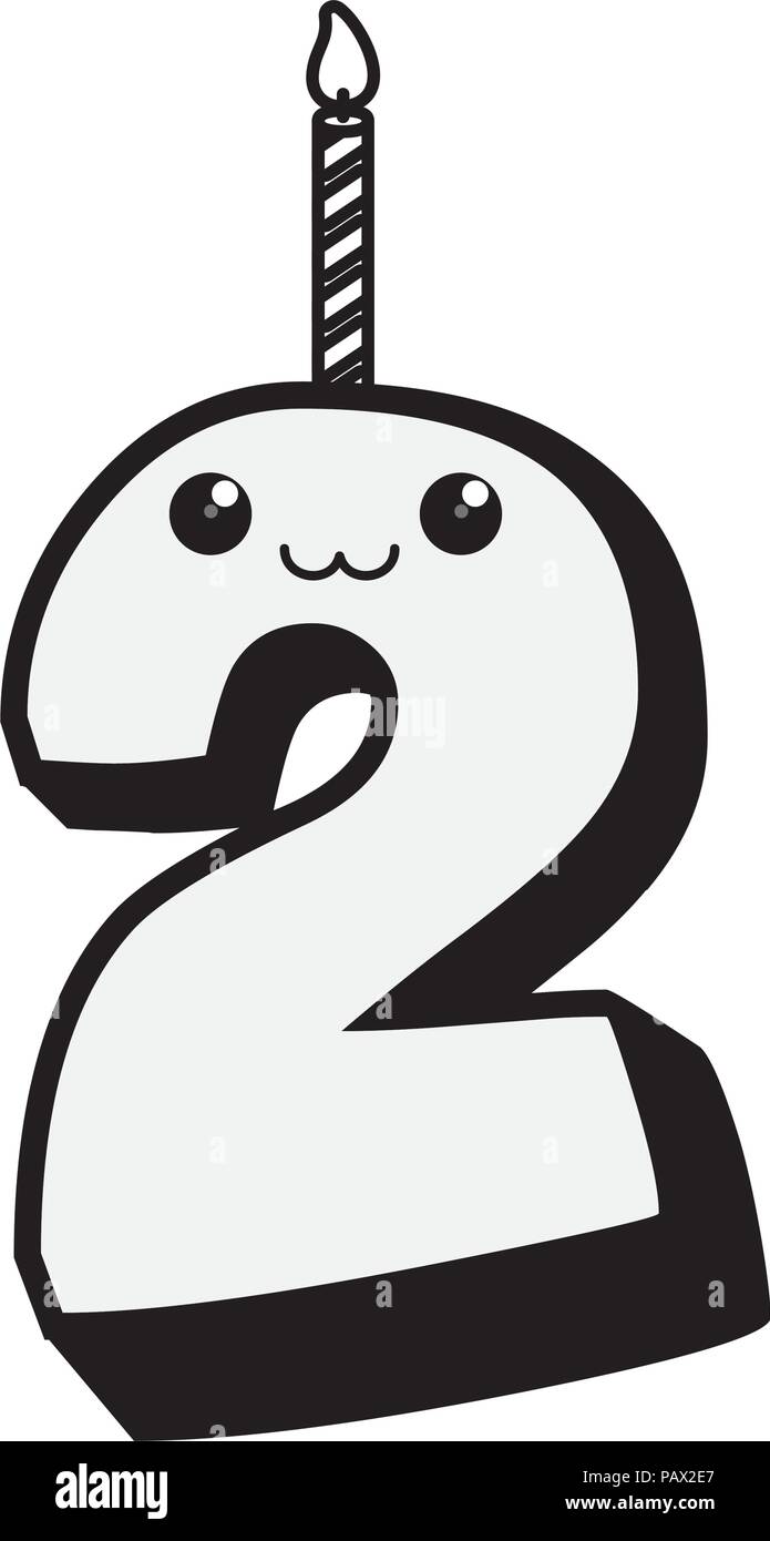 cute birthday number two icon over white background, vector ...