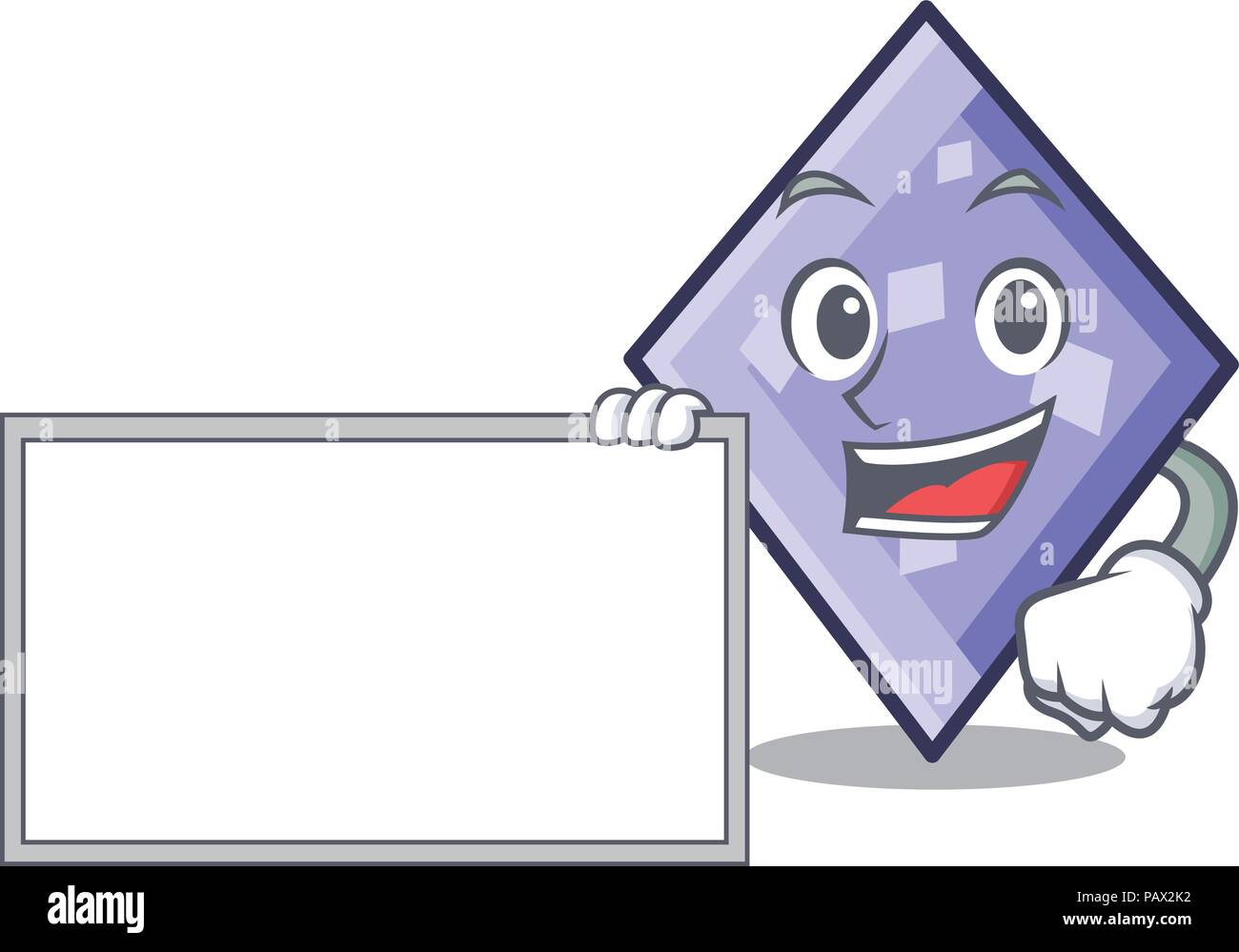 With board rhombus character cartoon style Stock Vector Image & Art - Alamy