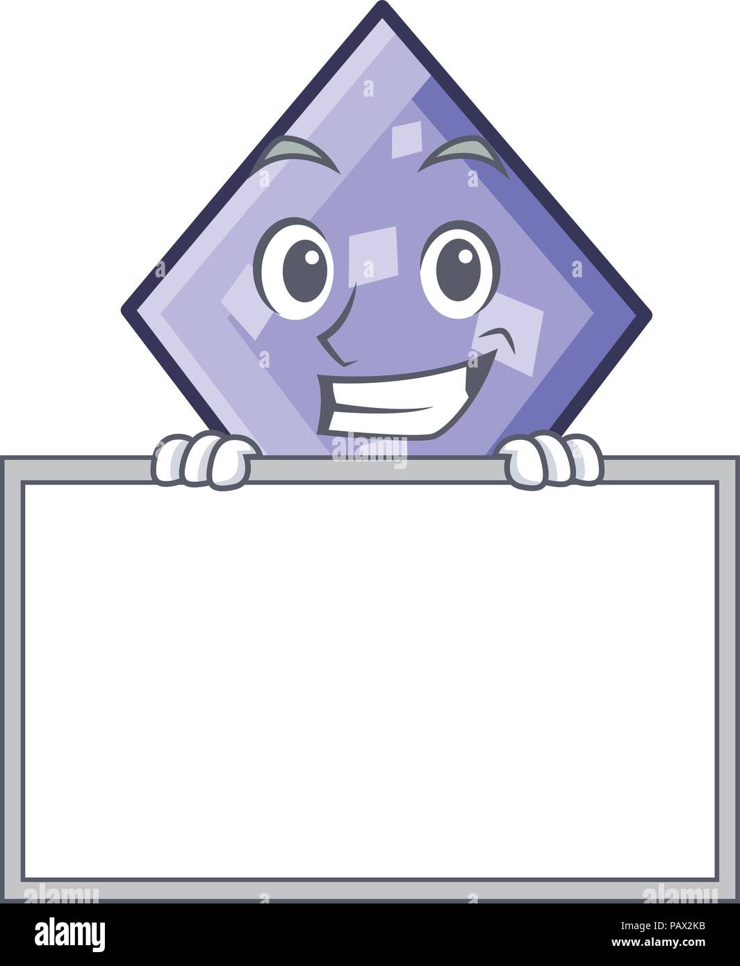 Grinning with board rhombus character cartoon style Stock Vector Image ...