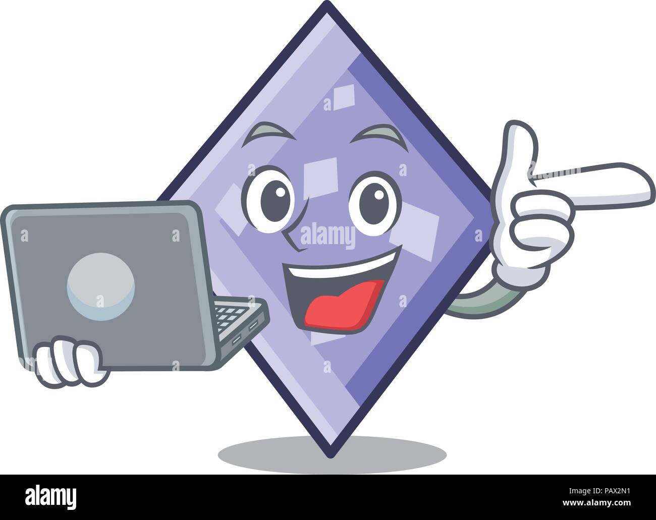 With laptop rhombus character cartoon style Stock Vector Image & Art ...