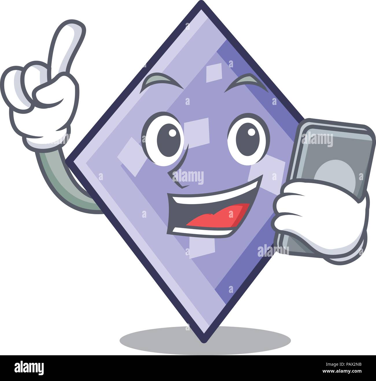 With phone rhombus character cartoon style Stock Vector Image & Art - Alamy