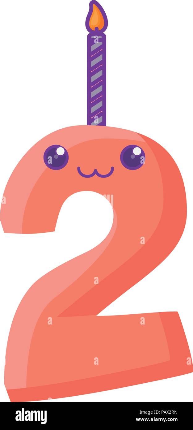 cute birthday number two icon over white background, vector ...