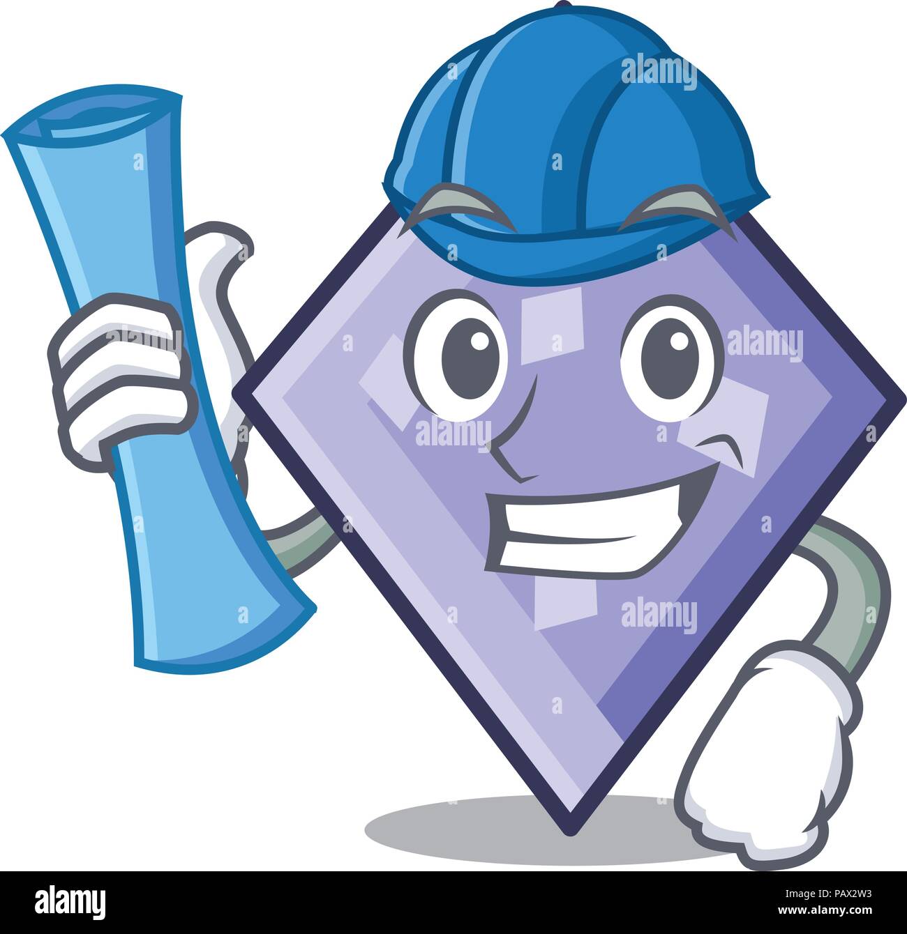 Architect rhombus character cartoon style Stock Vector Image & Art - Alamy