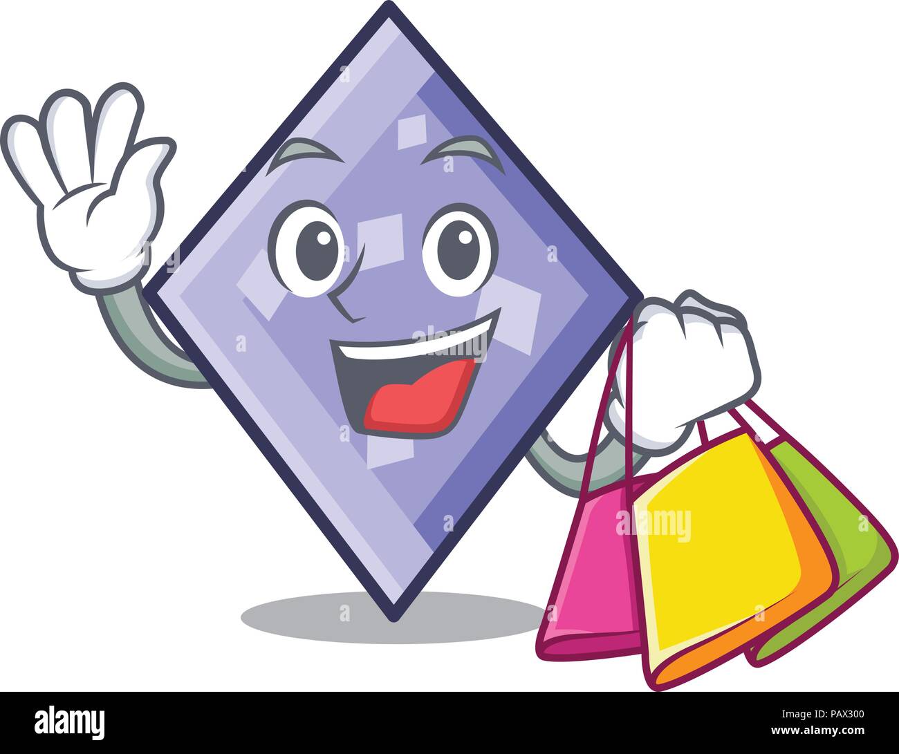 Shopping rhombus character cartoon style Stock Vector Image & Art - Alamy