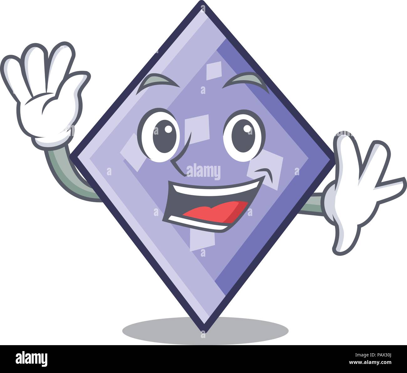 Waving rhombus character cartoon style Stock Vector Image & Art - Alamy