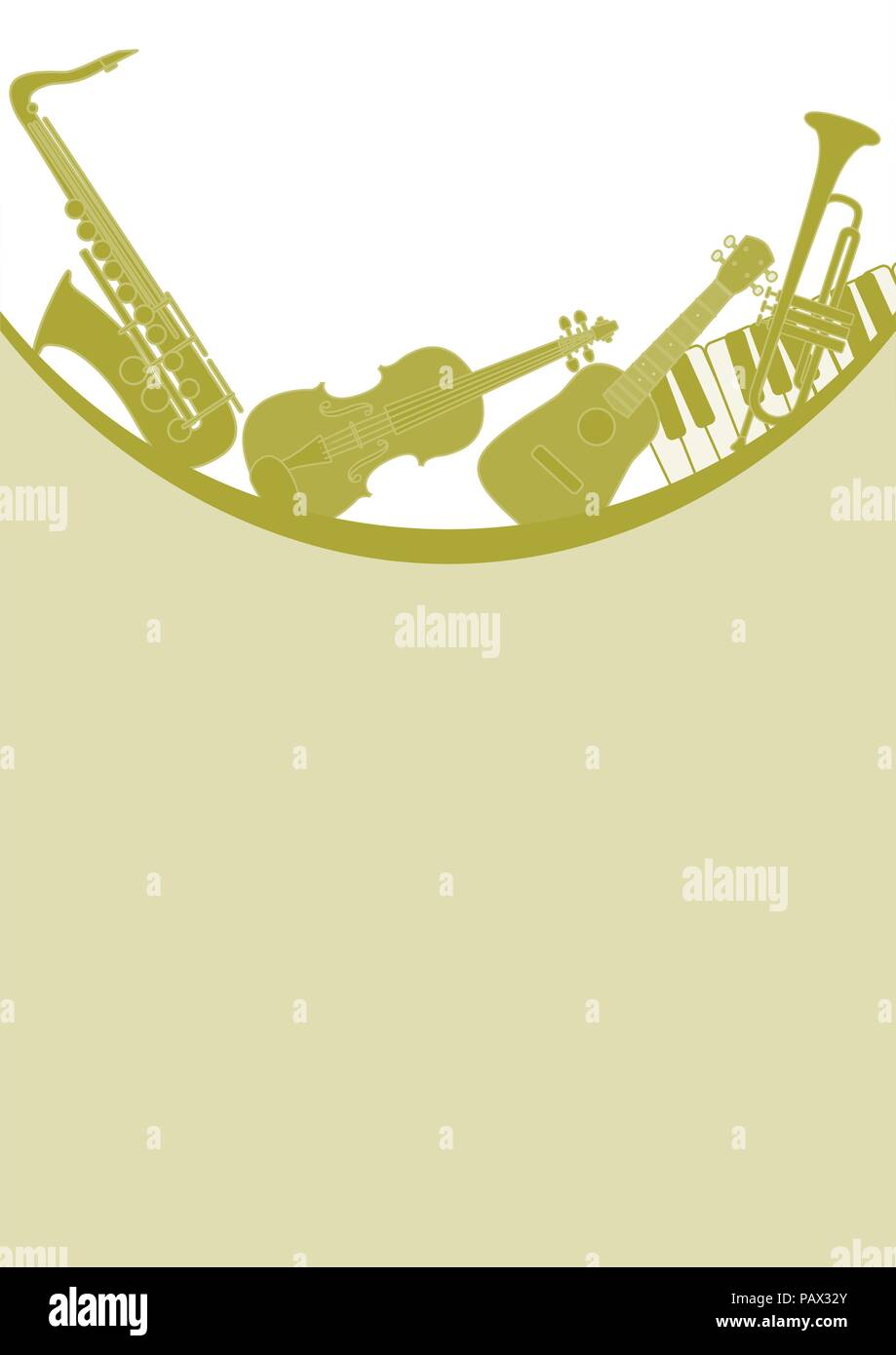 Layout template with Musical instruments and triangle background ...
