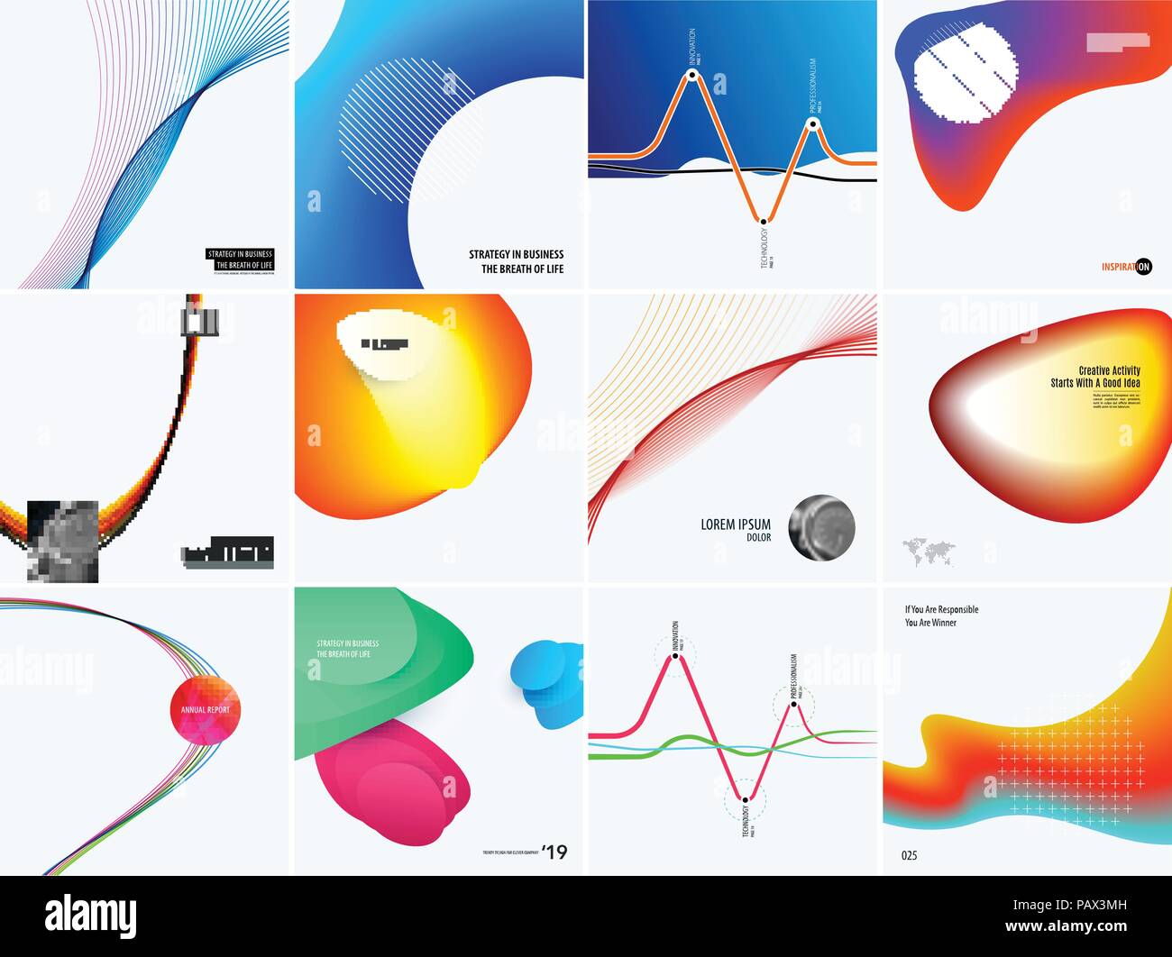 Set of modern design abstract templates. Creative business background ...