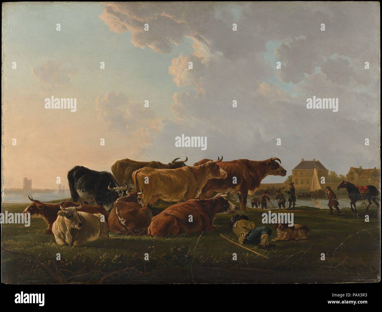 Aelbert cuyp landscape with cattle art hi-res stock photography and ...