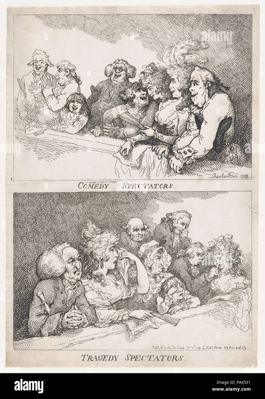 Comedy Spectators, Tragedy Spectators. Artist: Thomas Rowlandson ...