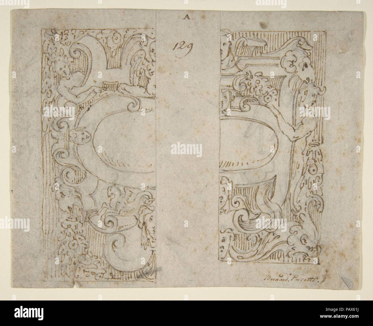 Designs for Cartouche (recto and verso). Artist: Ascribed to Bernardino ...