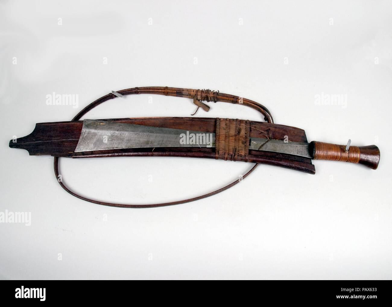 Sword (Dao) with Scabbard and Baldric. Culture: Indian, Assam, Naga ...