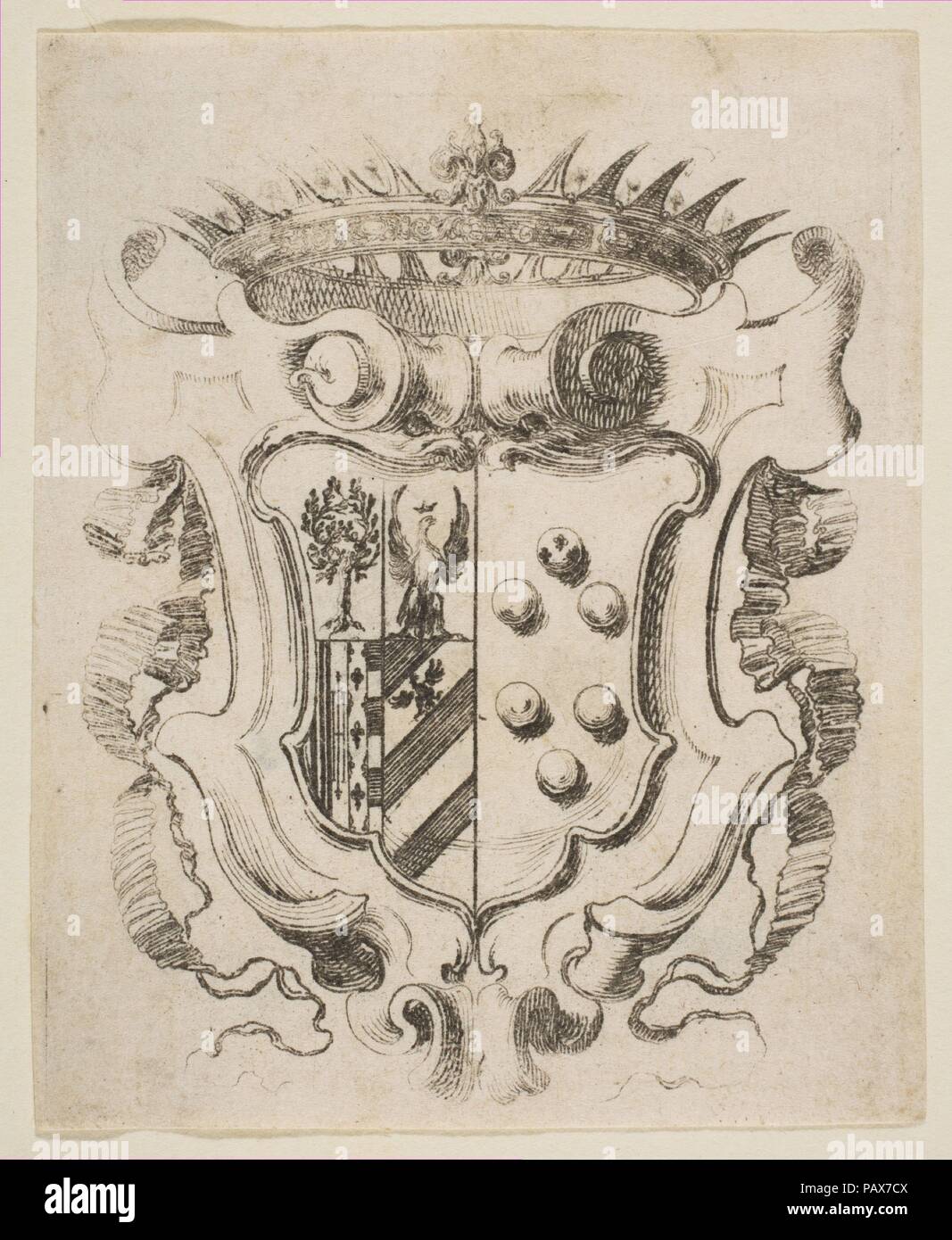 Arms of the Medici with Della Rovere. Artist: Etched by Stefano della ...