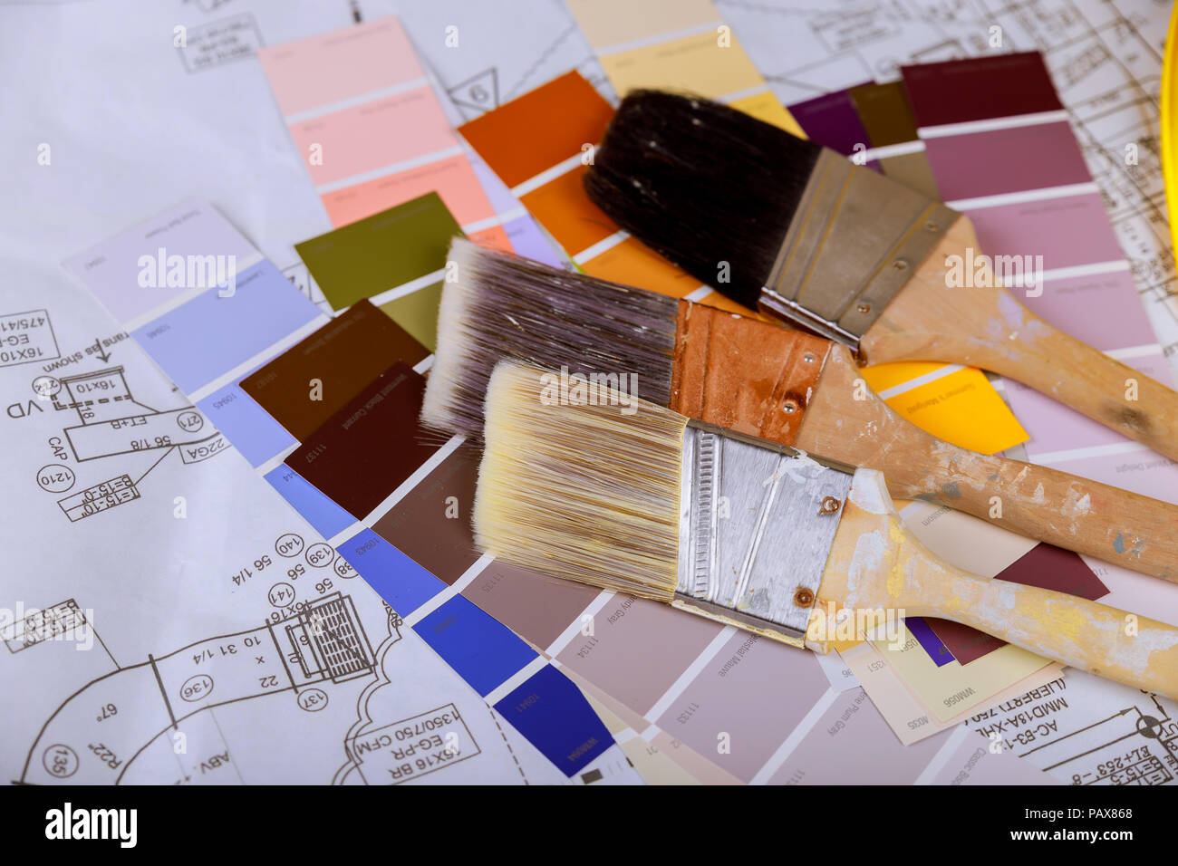 Paint swatches and brush hi-res stock photography and images - Alamy