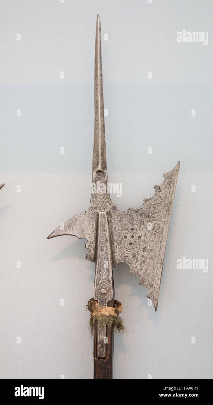 Halberd. Culture: Italian. Dimensions: L. 92 3/4 in. (235.6 cm); L. of ...